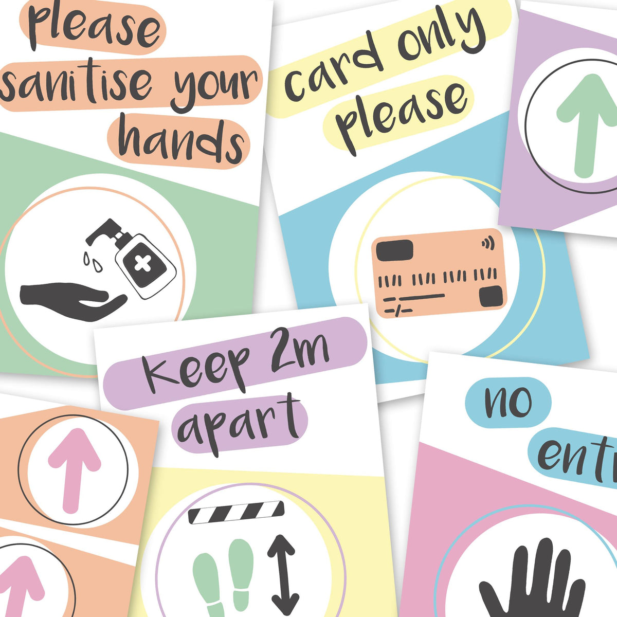 FREE Social Distancing signs and arrows for businesses, shops and scho ...