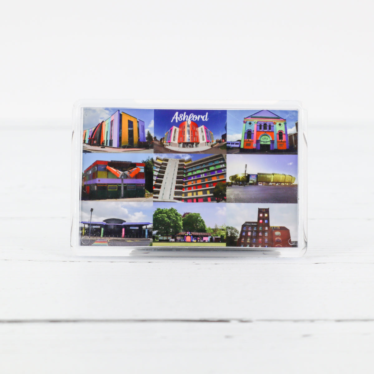 Ashford coloured landmarks magnet – Made in Ashford