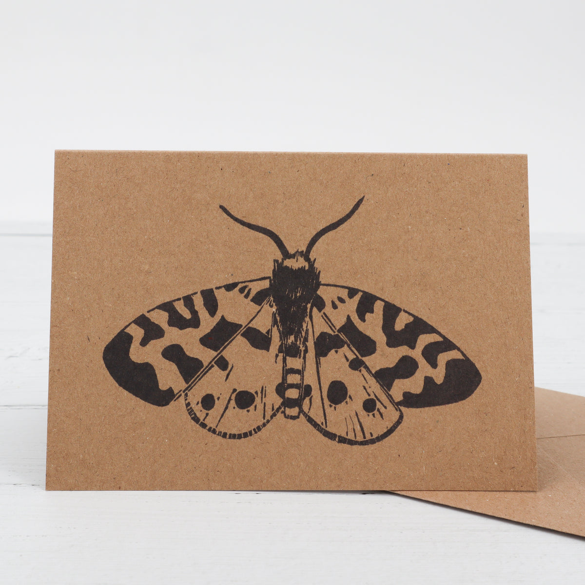 Moth linocut print greetings card – Made in Ashford