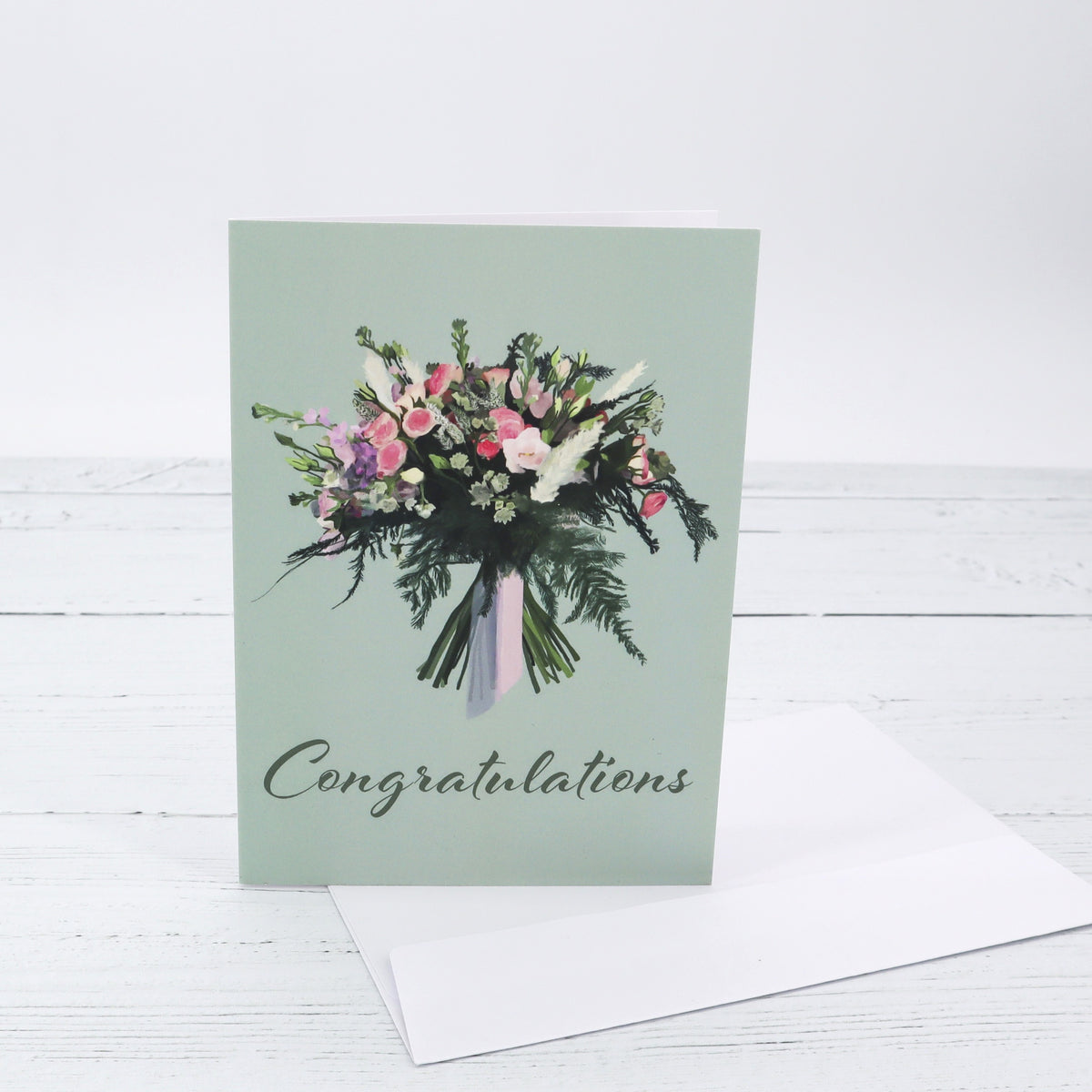 Congratulations bouquet greetings card – Made in Ashford