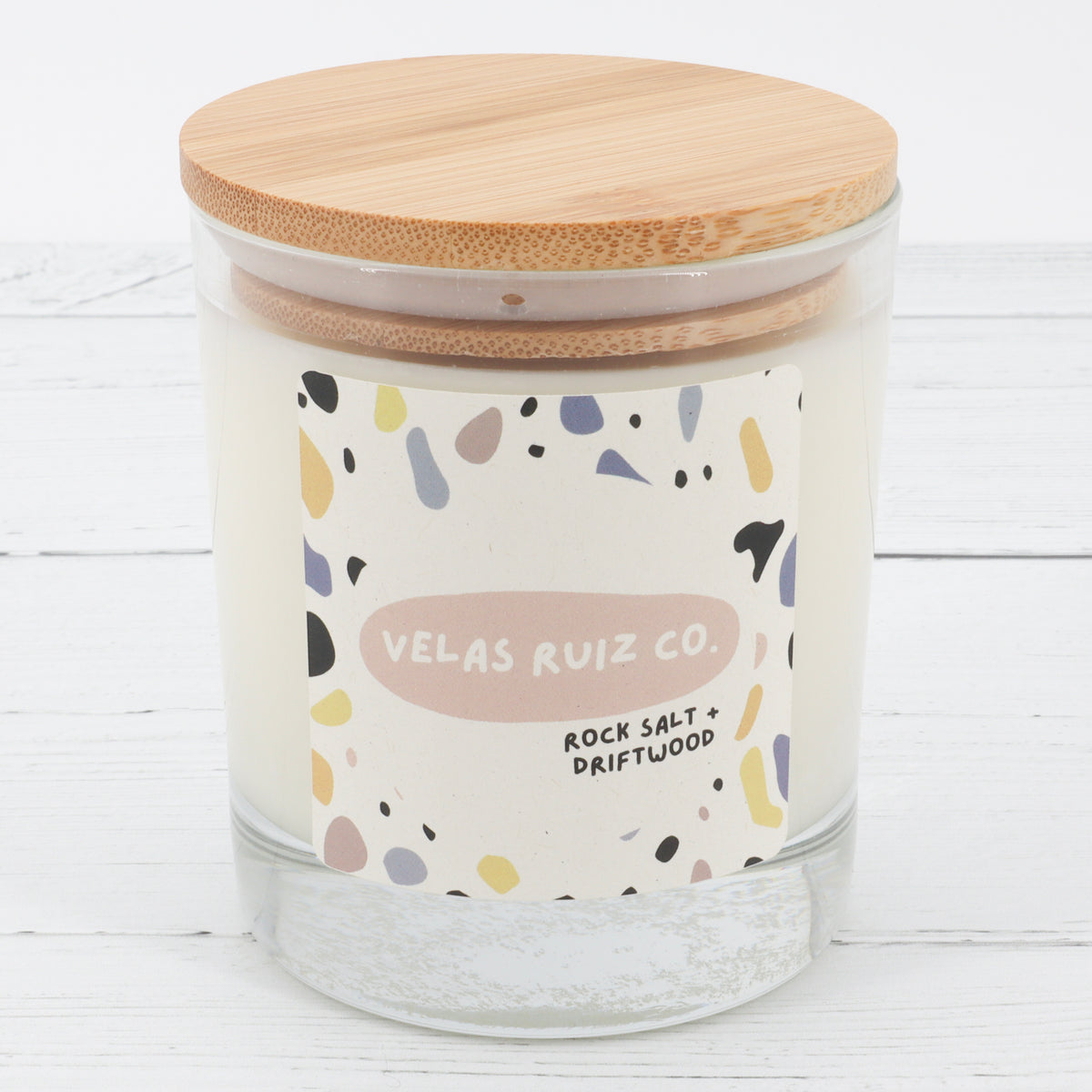 Rock salt and driftwood candle – Made in Ashford